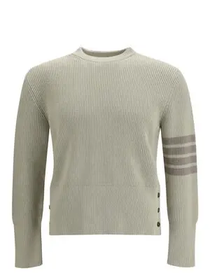 Thom Browne 4-bar Cotton Sweater - Beige