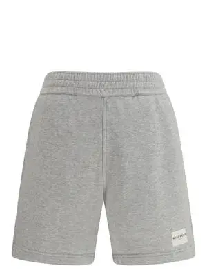 Givenchy Cotton Sports Shorts With Logo Patch - Grey