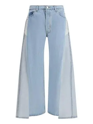 E.L.V. DENIM Maya Jeans Wide Leg Paneled Jeans - Light Blue