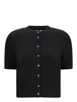 Khaite Nora Cropped Cardigan - Black