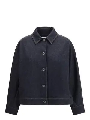Max Mara Max Mara Pure Denim Print Jersey Jacket Blue