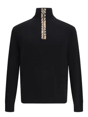 BURBERRY Burberry Wool Knit Pullover With Check Detailing