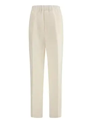 LANEUS Linen And Viscose Wide Leg Pants - Cream