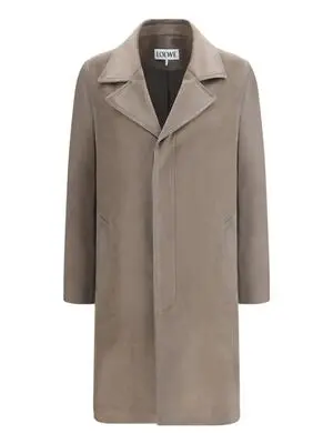 Loewe Single-breasted Brushed Cotton-blend Fustian Coat - Khaki