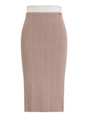 DIESEL® Zinia Ribbed Knit Midi Skirt - Pink