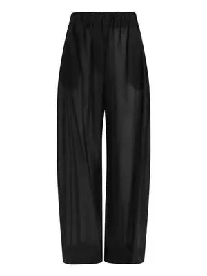 THE LATEST Dora Pants Wide Leg Sheer Trousers - Black