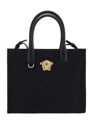 VERSACE Versace Cotton Shoulder Bag With Medusa Applique