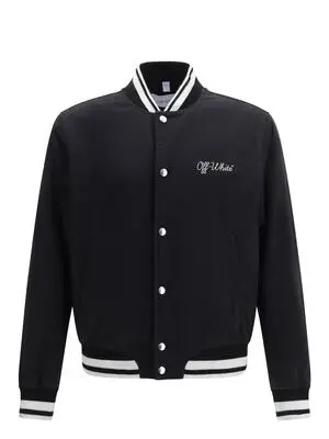 Off-White Script Cotgab Souvenir Varsity Jacket - Black
