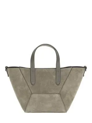 Brunello Cucinelli Suede Shoulder Bag - Brown