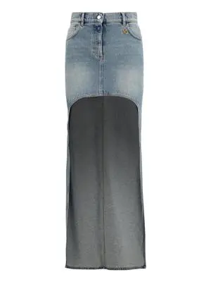 COURREGES COURRÈGES Denim Asymmetrical Circle Skirt