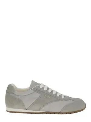 Prada Suede And Fabric Sneakers - Grey