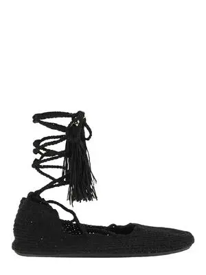 Alanui The Sound Of The Sea Lace-up Ballerinas - Black