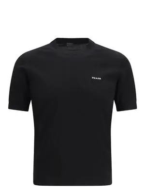 Prada C-neck Knit In Cotton - Black