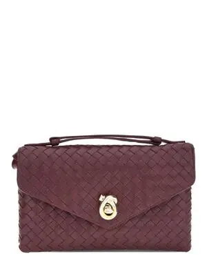 Bottega Veneta Knot Lock Shoulder Bag - Bordeaux