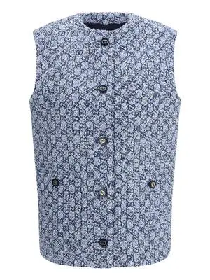 Gucci Gg Tweed Vest - Blue