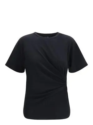 Pinko Draped Mary T-shirt With Gold Appliqu - Black