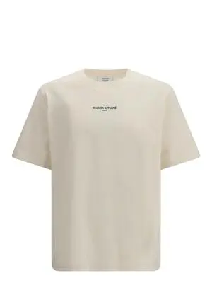 Maison Kitsuné T-shirt In Cotton With Front Ogo Mae - Beige