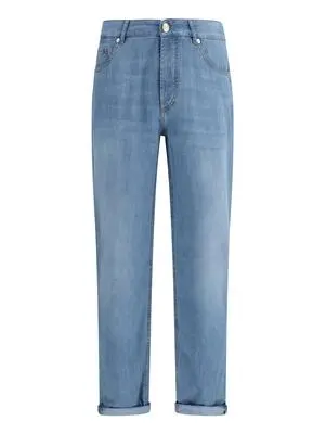 Brunello Cucinelli Cotton Jeans With Distressed Effect - Blue