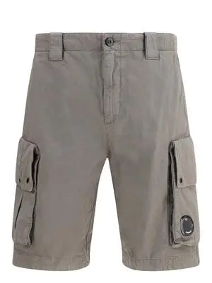 C.P. COMPANY Cotton Gabardine Bermuda Cargo Shorts - Grey