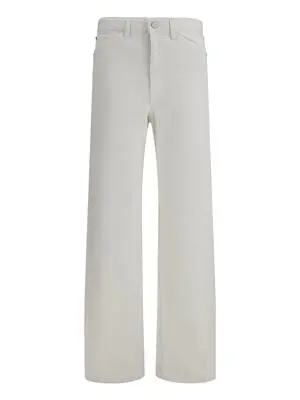 LEMAIRE Cotton Wide Leg Five-pocket Pants - White