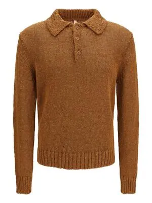SUNFLOWER Buttoned Polo Brown
