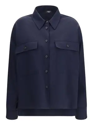 Max Mara Mulino Cropped Shirt Jacket - Blue