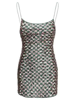Oseree Sequined Chess Mini Dress - Multicolour