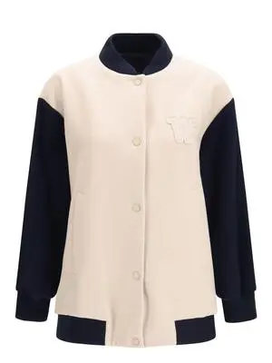 Max Mara Max Mara Weekend Oversized Bomber In Double Wool Blue