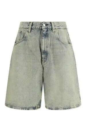 SUNFLOWER Super Wide Denim Bermuda Shorts - Blue