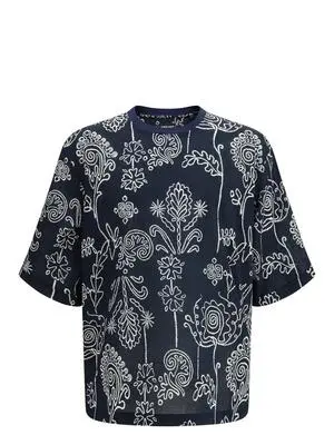 Giorgio Armani Cotton T-shirt With All Over Pattern Ale - Multicolour