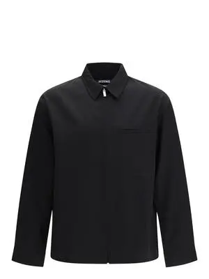 Jacquemus Mecano Shirt In Virgin Wool - Black