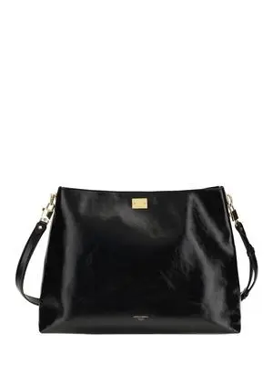 Dolce & Gabbana Large Vittoria Leather Shoulder Bag - Black
