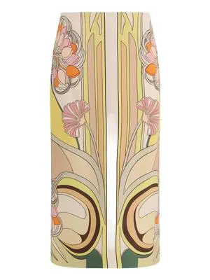 La DoubleJ Tulip Placée Velvet Pencil Skirt - Multicolour