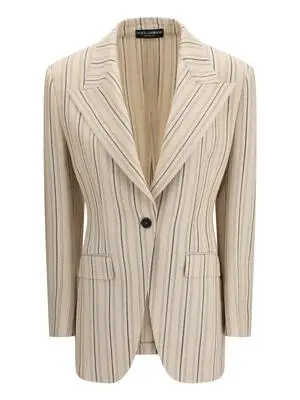 Dolce & Gabbana Single-breasted Regimental Pinstripe Jacket - Pink