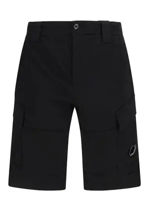 C.P. COMPANY Sateen Stretch Cargo Bermuda Shorts - Black