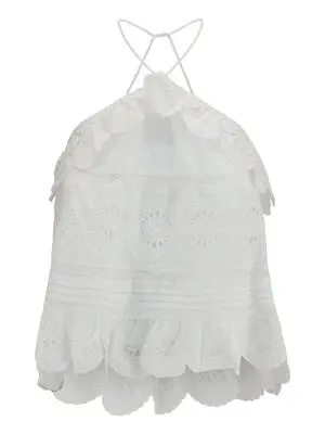 MARANT ETOILE Marant Étoile Prisha Embroidered Ruffle Top - White