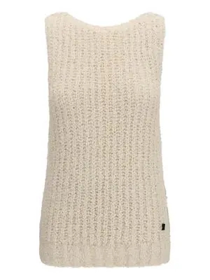 Balmain Logo Detail Vest - Cream