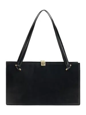 Versace Severine Leather Shoulder Bag - Black