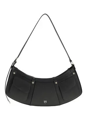 PINKO Pinko Large Pocket Body Shoulder Bag In Full-Grain Leather
