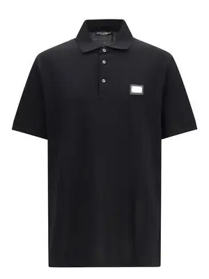 Dolce & Gabbana Cotton Piqué Polo - Black
