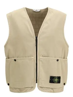 Stone Island Quilted Oversized Vest - Beige