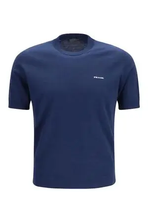 Prada Cotton C-neck Knit - Blue