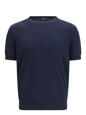 Zegna Short-sleeved Knit T-shirt - Blue