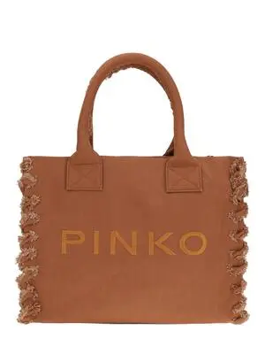 Pinko Canvas Tote Bag - Brown