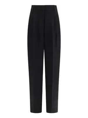 Max Mara Mstsumero Pants In Linen Batavia - Black