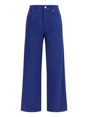 'S MAXMARA S Maxmara Cotton And Linen Blend Pants - Blue