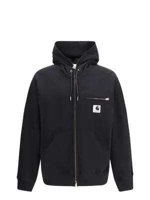 Sacai Carhartt Wip Cotton Jersey Hoodie - Black