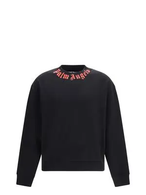 Palm Angels Logo Neck Sweatshirt - Black