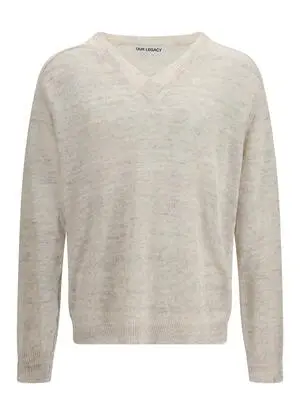 Our Legacy Rue V-neck Soft Cyclone Linen Sweater - Beige