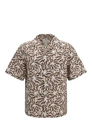 Prada Printed Cotton Bowling Shirt - Brown